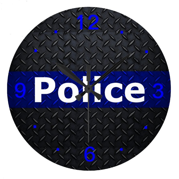 Police Thin Blue Line Wall Clock | Zazzle