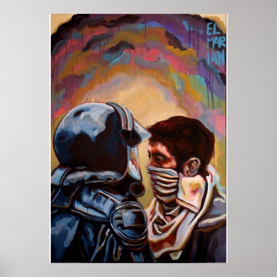 police vs. protester poster | Zazzle.com