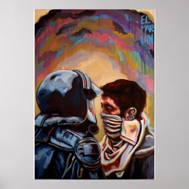 police vs. protester poster | Zazzle