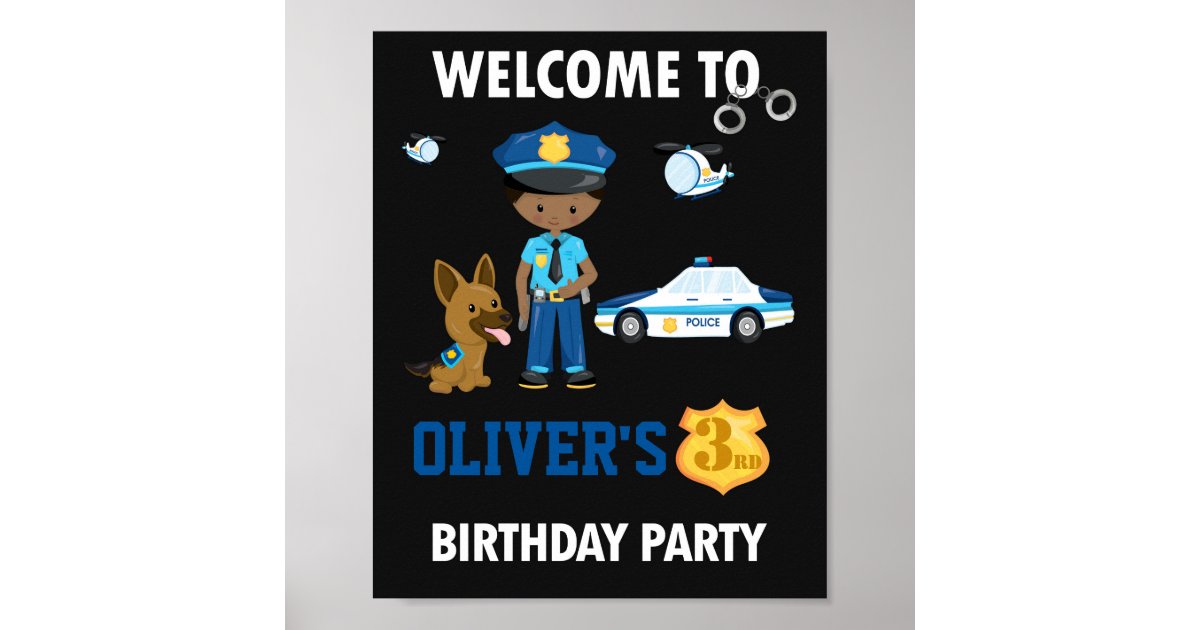 Police welcome party sign Police party decoration | Zazzle