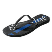 Police Wife Thin Blue Line Flip Flops | Zazzle
