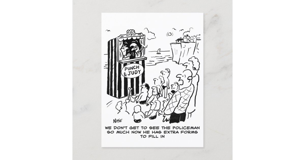 Policeman Punch & Judy Joke Postcard | Zazzle