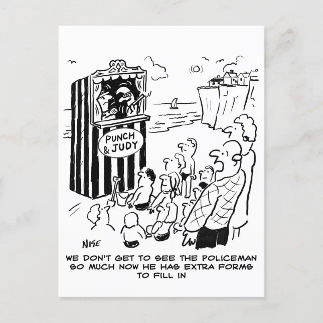 Policeman Punch & Judy Joke Postcard | Zazzle