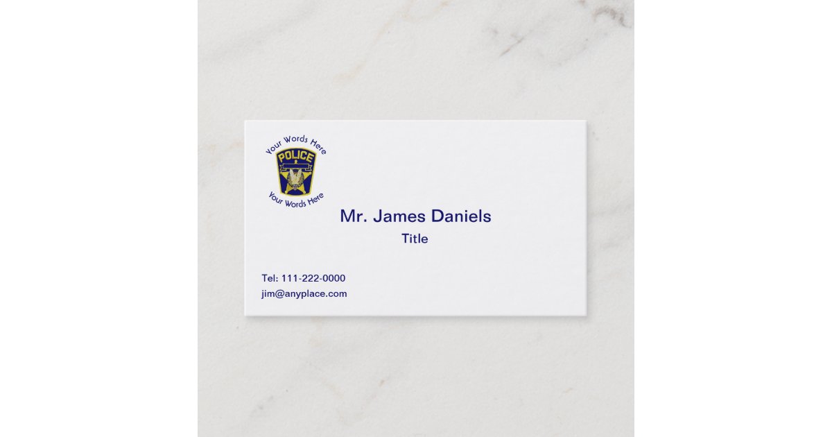 Policeman’s Shield Custom Business Card | Zazzle