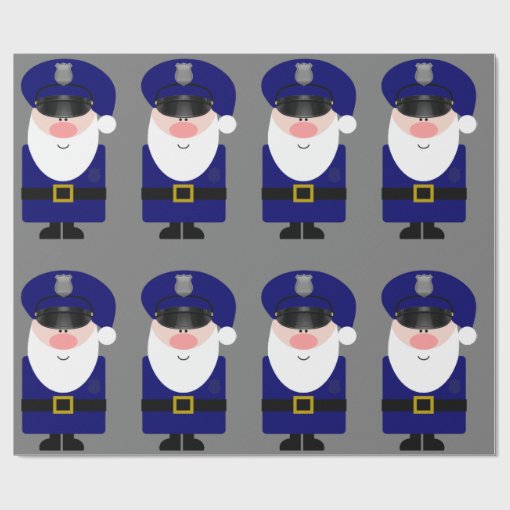 Policeman Santa Wrapping Paper | Zazzle