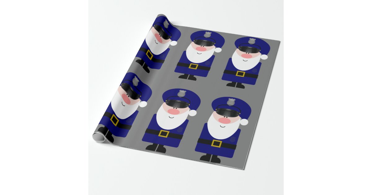 Policeman Santa Wrapping Paper | Zazzle