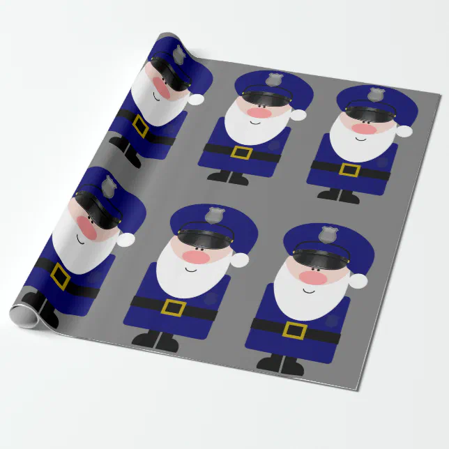 Policeman Santa Wrapping Paper | Zazzle