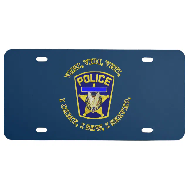 Policeman VVV Custom Shoulder Patch License Plate | Zazzle