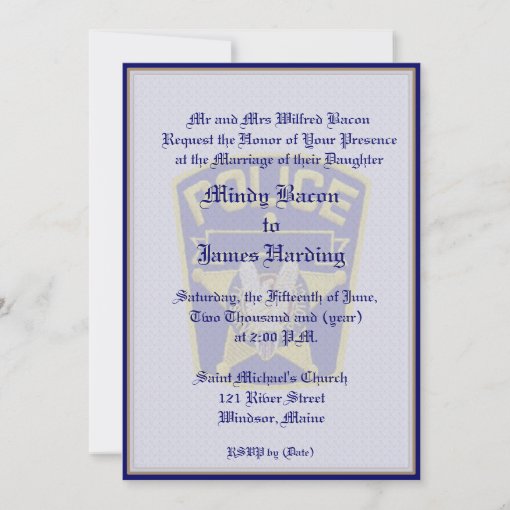 Policeman Wedding Invitation | Zazzle
