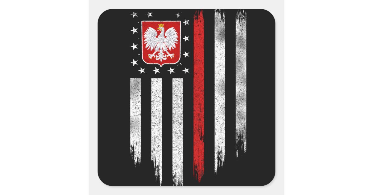 Polish American Flag Combo Poland Usa Polska Square Sticker | Zazzle