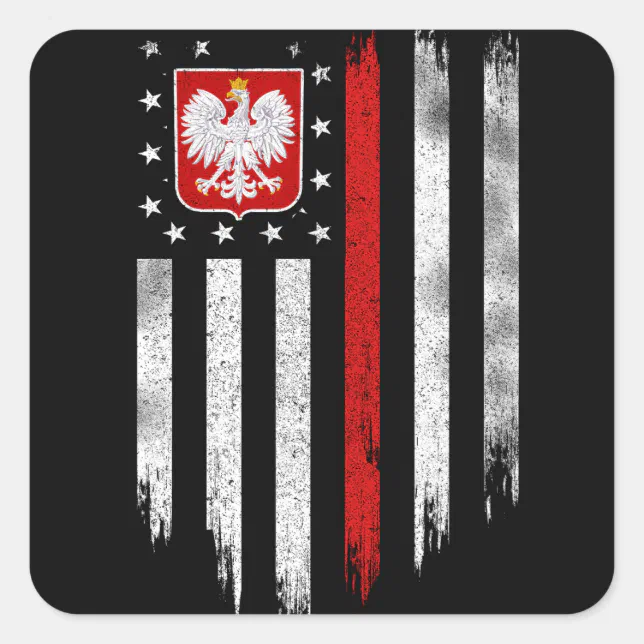 Polish American Flag Combo Poland Usa Polska Square Sticker | Zazzle