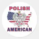 Polish American Map Classic Round Sticker | Zazzle