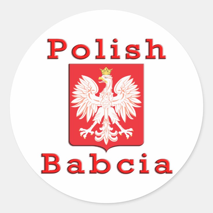 Polish Babcia Eagle Classic Round Sticker | Zazzle