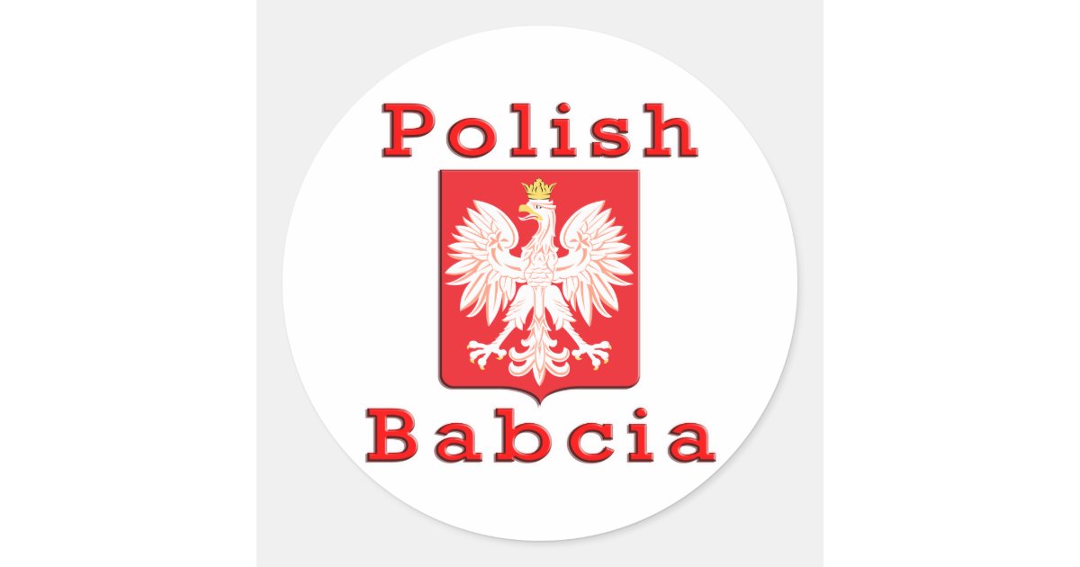 Polish Babcia Eagle Classic Round Sticker | Zazzle