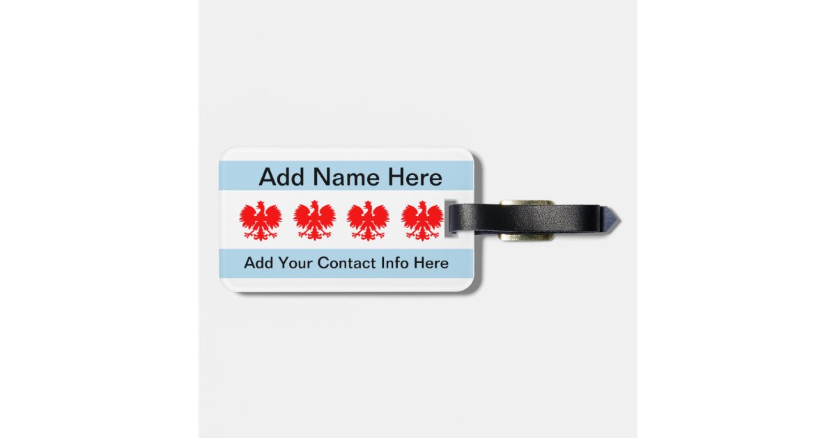 Polish Chicago Flag Luggage Tag | Zazzle