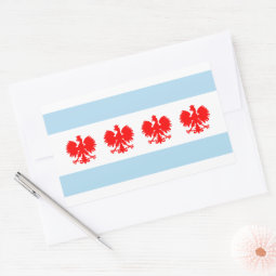 Polish Chicago Flag Rectangular Sticker | Zazzle
