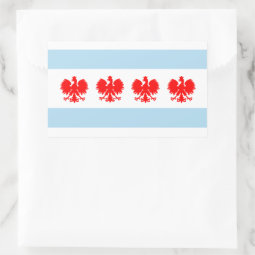 Polish Chicago Flag Rectangular Sticker | Zazzle