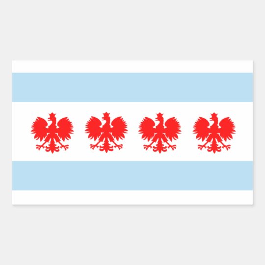 Polish Chicago Flag Rectangular Sticker | Zazzle.com