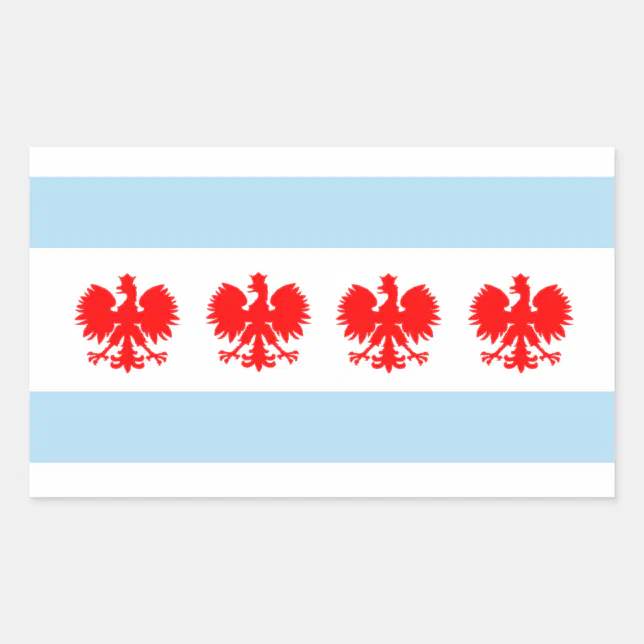 Polish Chicago Flag Rectangular Sticker | Zazzle