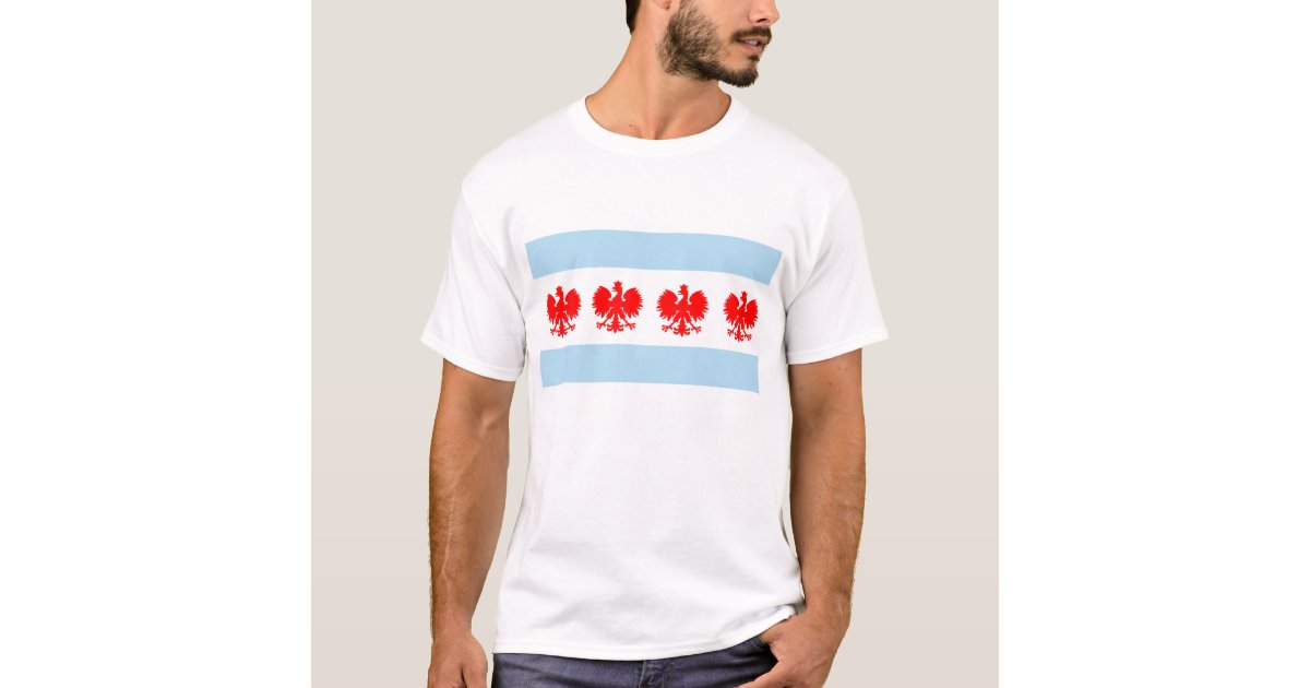 Polish Chicago Flag t shirt | Zazzle