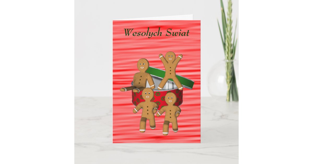 Polish Christmas Greeting Card Gingerbread Men | Zazzle.com