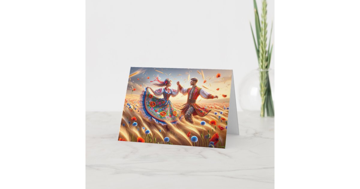 Polish Couple Dancing Card | Zazzle