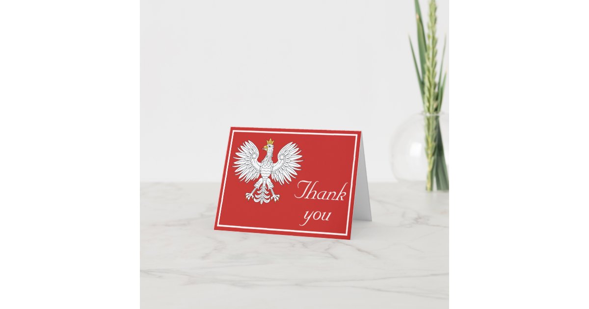 Polish Eagle Thank You Card | Zazzle
