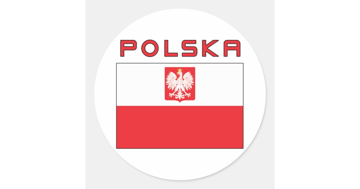 Polish Falcon Flag With Polska Classic Round Sticker | Zazzle