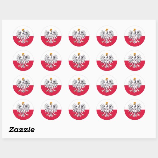 Polish flag & Eagle, Poland fashion sticker/sports Classic Round ...