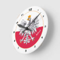 Polish Flag & Eagle, Poland fashion /trendy design Round Clock | Zazzle