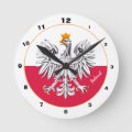 Polish Flag & Eagle, Poland fashion /trendy design Round Clock | Zazzle