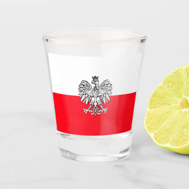 Polish flag shot glass | Zazzle