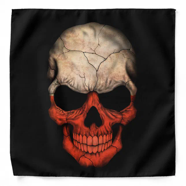 Polish Flag Skull on Black Bandana | Zazzle