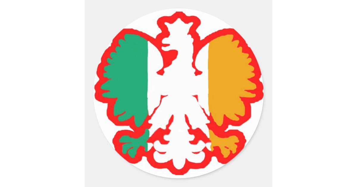 POLISH/IRISH FLAG CLASSIC ROUND STICKER | Zazzle