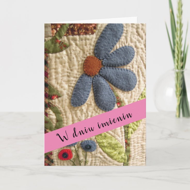 Polish name day card imieniny greeting card | Zazzle
