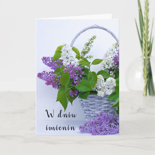 Polish name day card imieniny greeting card | Zazzle
