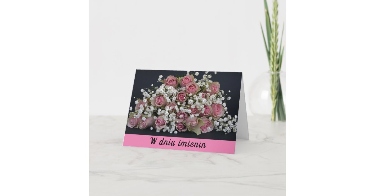 Polish name day card imieniny greeting card | Zazzle