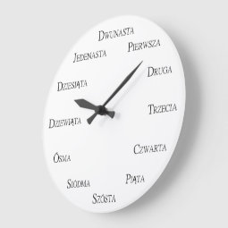 Polish Numbers Language Learning Customizable Large Clock | Zazzle