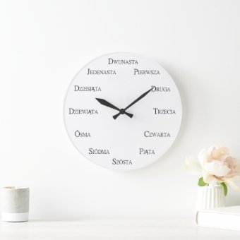 Polish Numbers Language Learning Customizable Large Clock | Zazzle