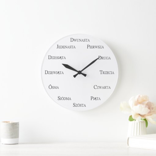 Polish Numbers Language Learning Customizable Large Clock | Zazzle
