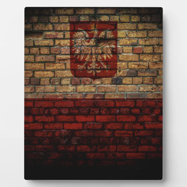 Polish Poland Flag Brick Wall Design Plaque | Zazzle