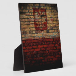 Polish Poland Flag Brick Wall Design Plaque | Zazzle
