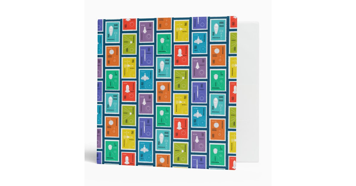 Polish Spacecraft Stamp Album/Binder 3 Ring Binder | Zazzle