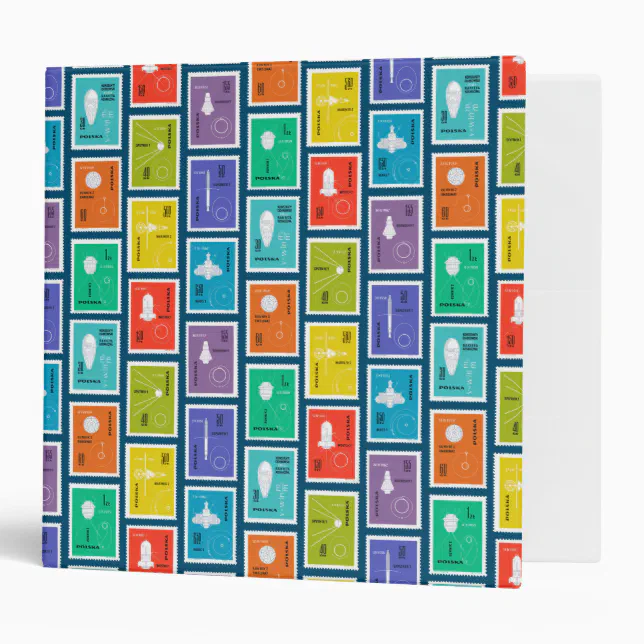 Polish Spacecraft Stamp Album/Binder 3 Ring Binder | Zazzle