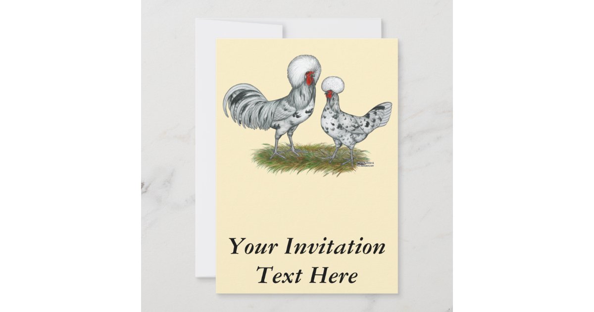 Polish Splash Chickens Invitation | Zazzle