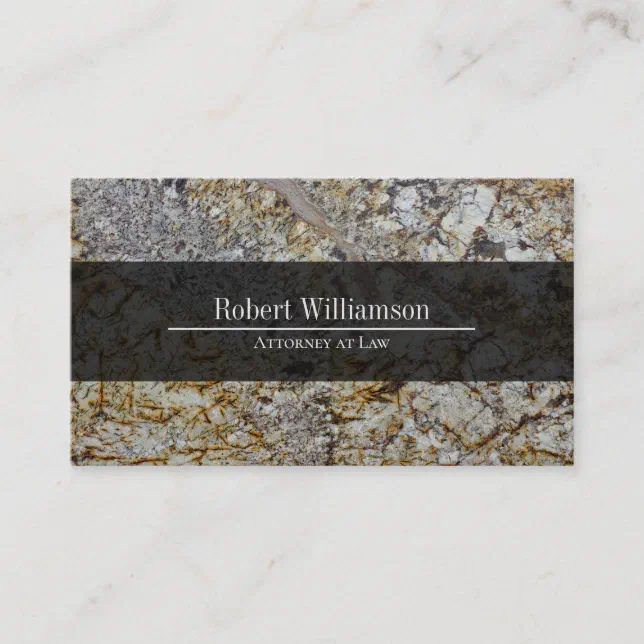 Polished Granite Professional Slick Classy Business Card | Zazzle