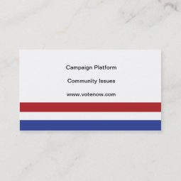 Political Campaign Business Card | Zazzle