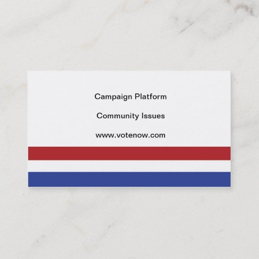 Political Campaign Business Card | Zazzle