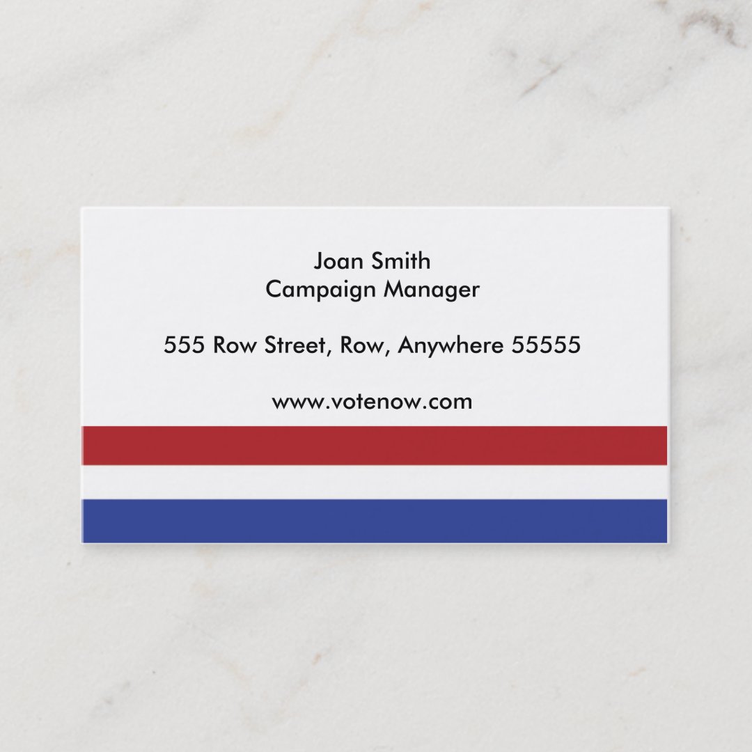 Political Campaign Business Card | Zazzle