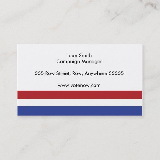 Political Campaign Business Card | Zazzle.com